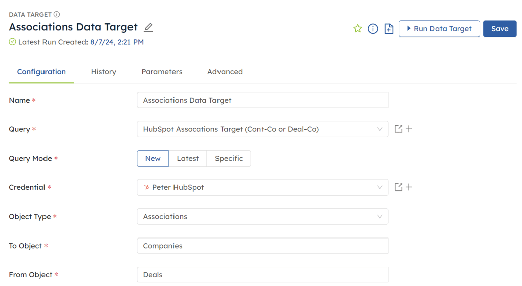 Hubspot Data Targets